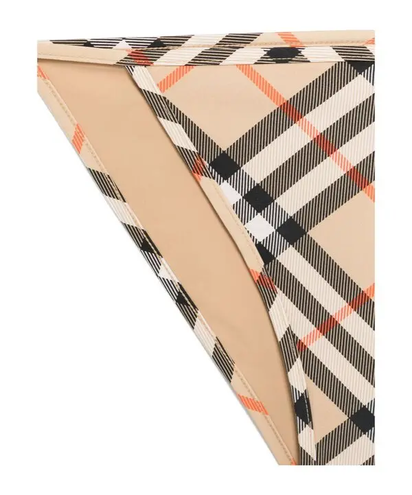 Burberry Checked Bikini Bottoms - Beige