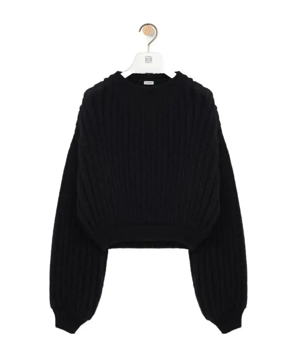Loewe Balloon Sleeve Knitted Jumper - Black
