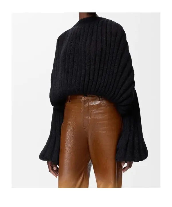 Loewe Balloon Sleeve Knitted Jumper - Black