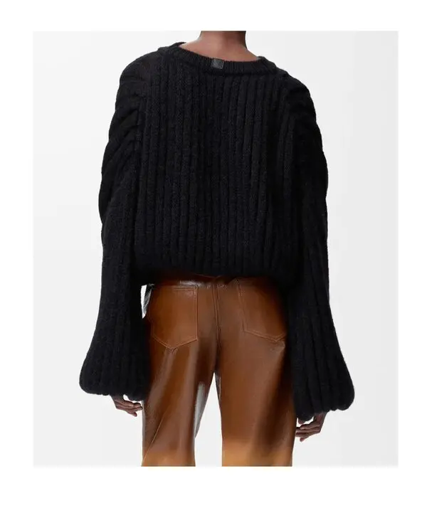 Loewe Balloon Sleeve Knitted Jumper - Black