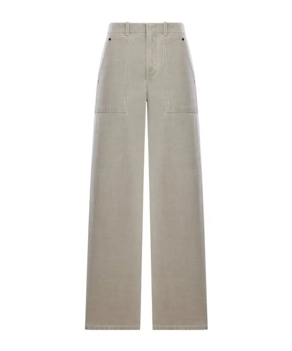 Fendi Logo Detailed Wide-leg Jeans