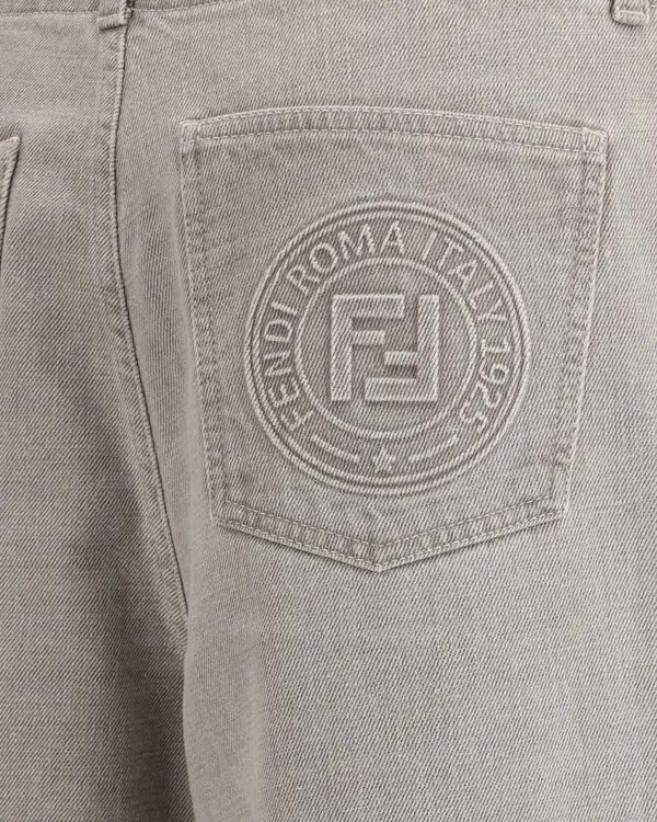 Fendi Logo Detailed Wide-leg Jeans