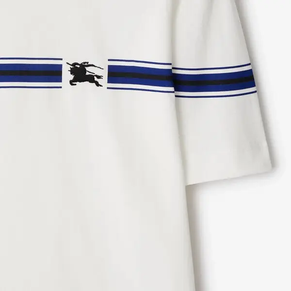 Burberry Logo Embroidered Striped T-shirt