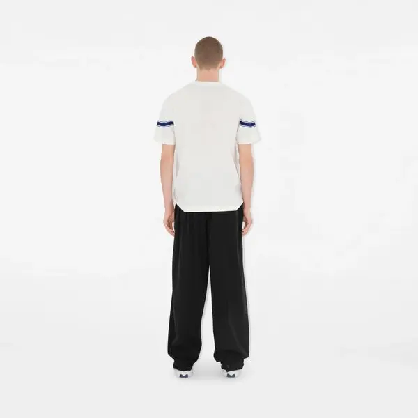 Burberry Logo Embroidered Striped T-shirt