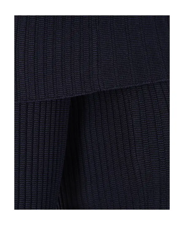 GANNI Melange Knitted Off-shoulder Maxi Dress - Dark Blue