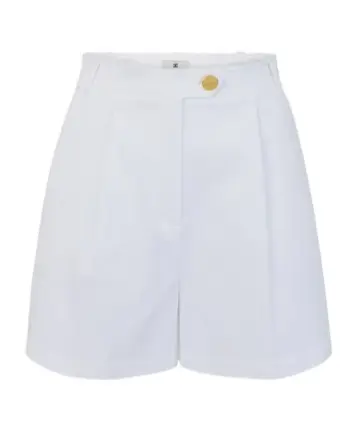 Elisabetta Franchi Buttoned Pleated Shorts - Ivory