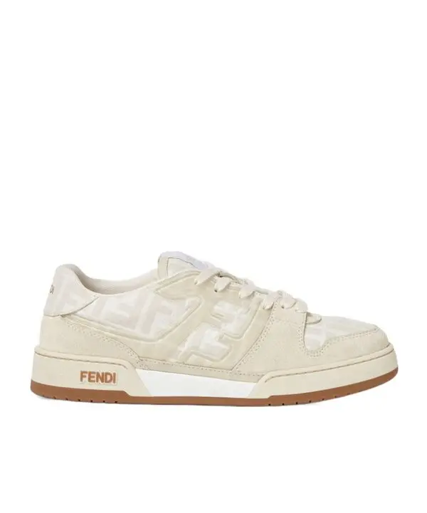 Fendi Match Ff Jacquard Low-top Sneakers - White