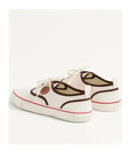 Valentino Garavani Vlogo Signature Lace-up Sneakers - Ivory/dark Brown