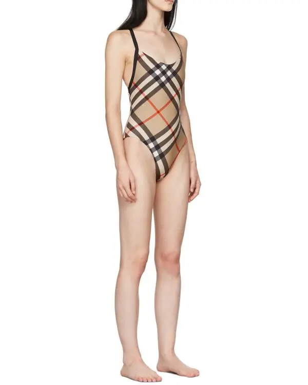 Burberry Checked Print Swimsuit