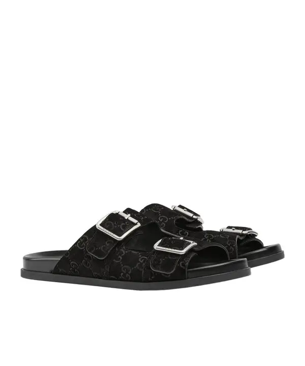 Gucci Gg Embossed Slide Sandals
