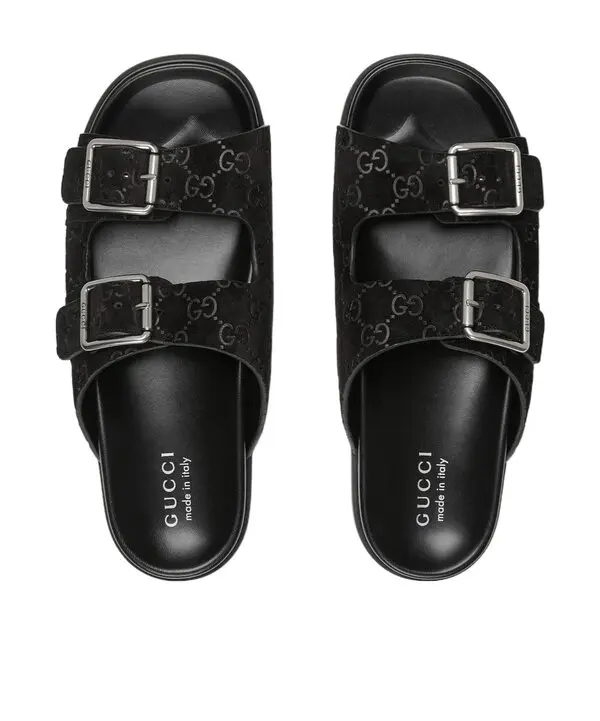 Gucci Gg Embossed Slide Sandals