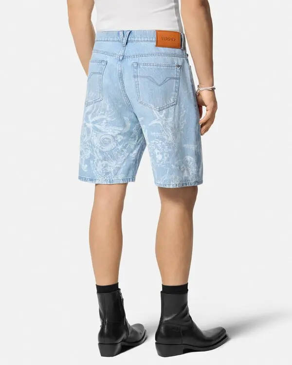 Versace Barocco Sea Denim Shorts