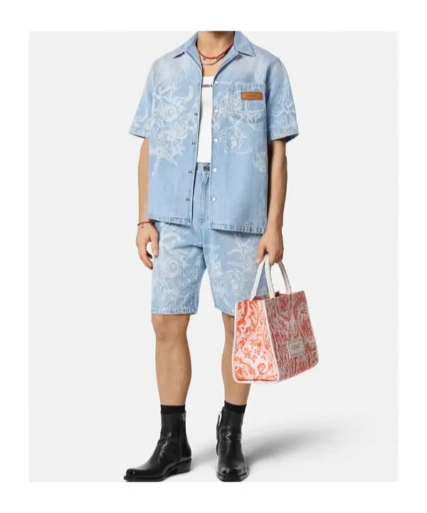 Versace Barocco Sea Denim Shorts