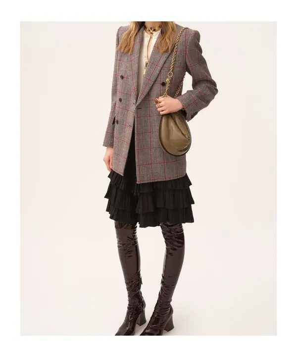 Chloé Double-breasted Plaid Blazer