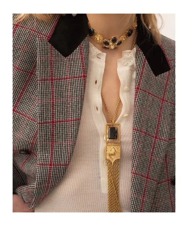 Chloé Double-breasted Plaid Blazer