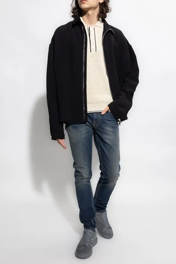 Alexander McQueen Stand Collar Zip Up Jacket