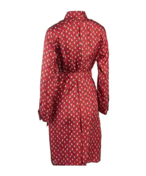Max Mara Printed Long Sleeve Belted Dress