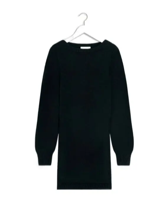 LEMAIRE Long-sleeved Crewneck Jumper With Side Slits - Black