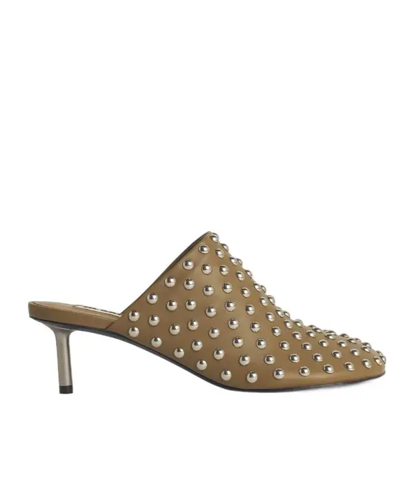 JIL SANDER Stud Embellished Round Toe Mules - Green