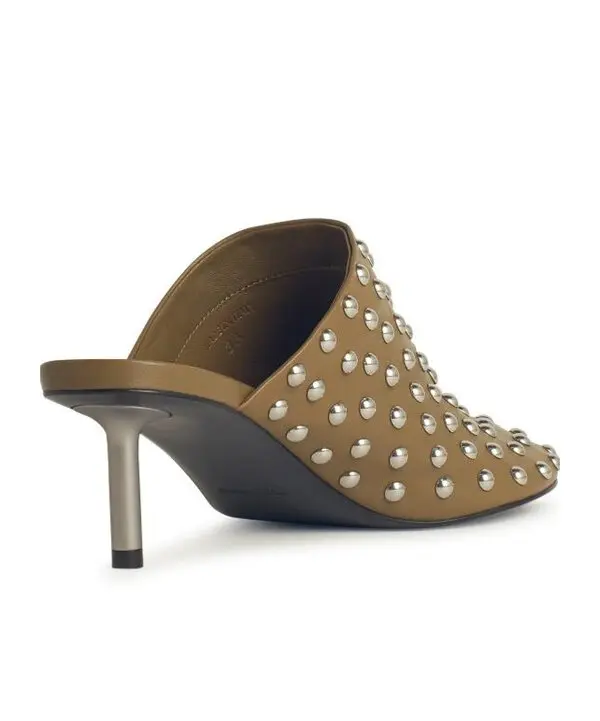 JIL SANDER Stud Embellished Round Toe Mules - Green