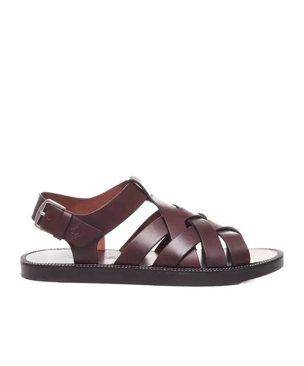 Loro Piana Kumihimo Caged Leather Sandals - Black