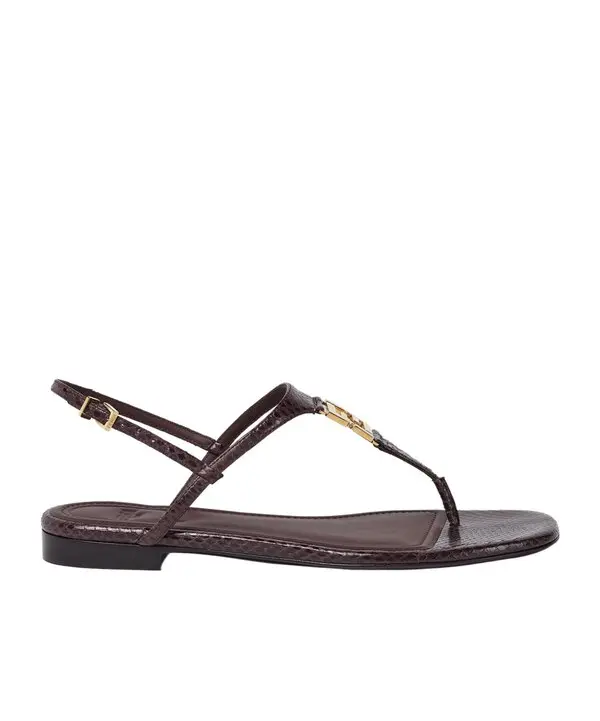 Fendi Ff Thong Sandals - Dark Purple