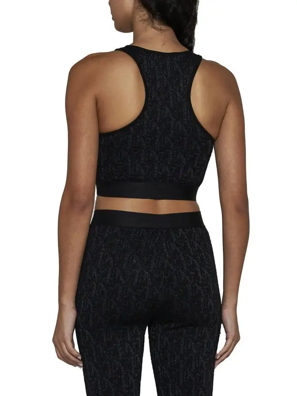 Palm Angels Monogram Jacquard Knitted Bra Top