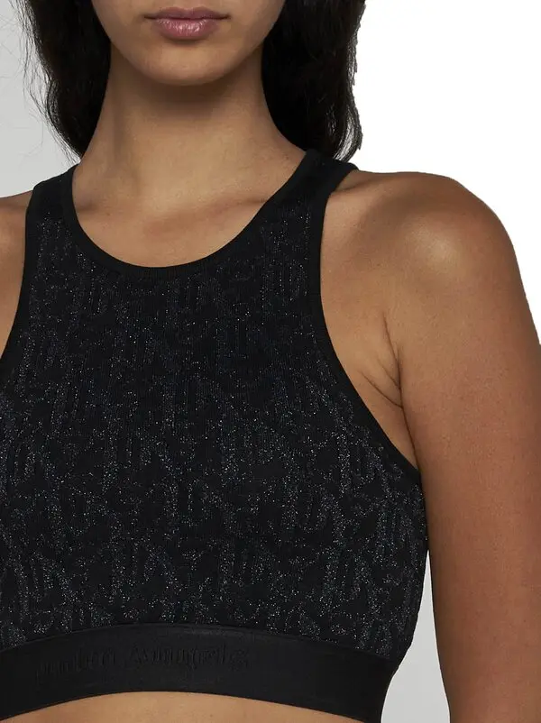 Palm Angels Monogram Jacquard Knitted Bra Top