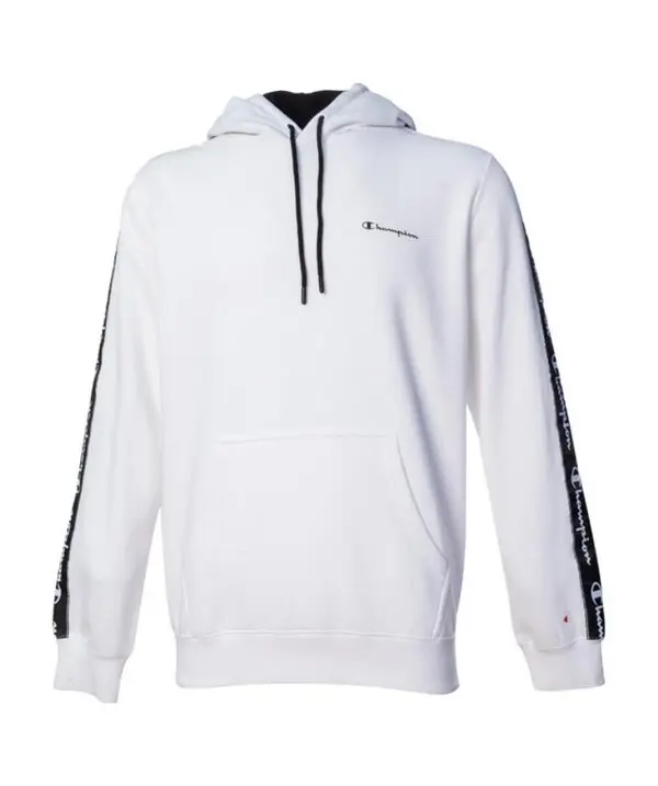 Champion Logo Hooded Hooded Hoodie - White