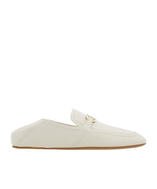 FERRAGAMO Round Toe Slip-on Loafers With Logo Detail