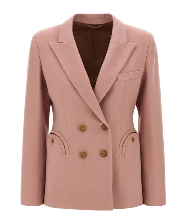 BLAZÉ MILANO Charmer Double-breasted Slim Fit Blazer - Pink