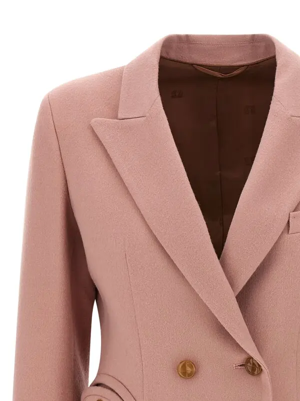 BLAZÉ MILANO Charmer Double-breasted Slim Fit Blazer - Pink