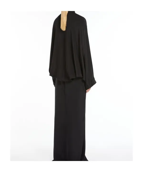 Max Mara V-neck Long-sleeved Maxi Dress With Slit