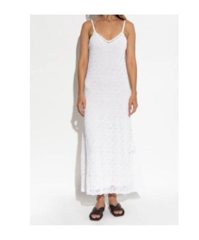 Bottega Veneta Open Knit V-neck Midi Dress