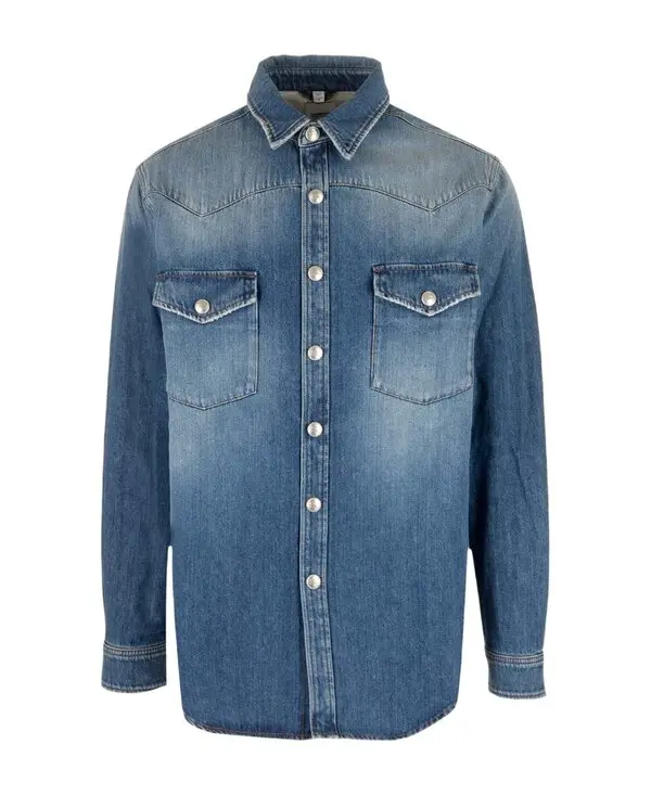 Burberry Long-sleeved Buttoned Denim Shirt