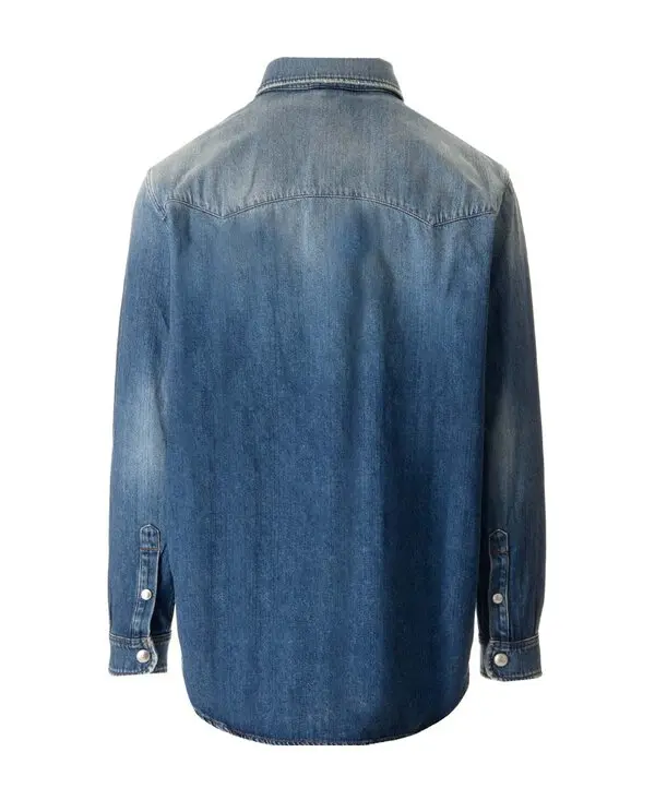 Burberry Long-sleeved Buttoned Denim Shirt