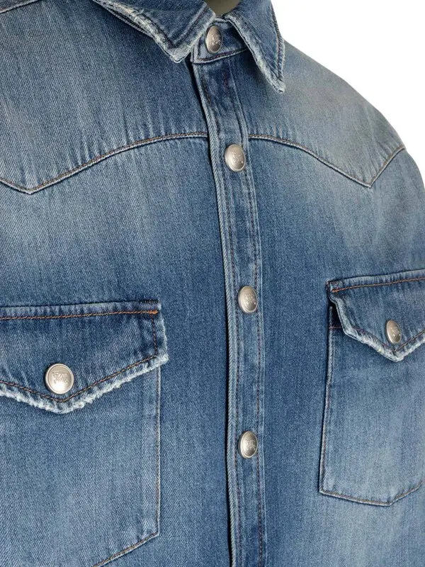 Burberry Long-sleeved Buttoned Denim Shirt