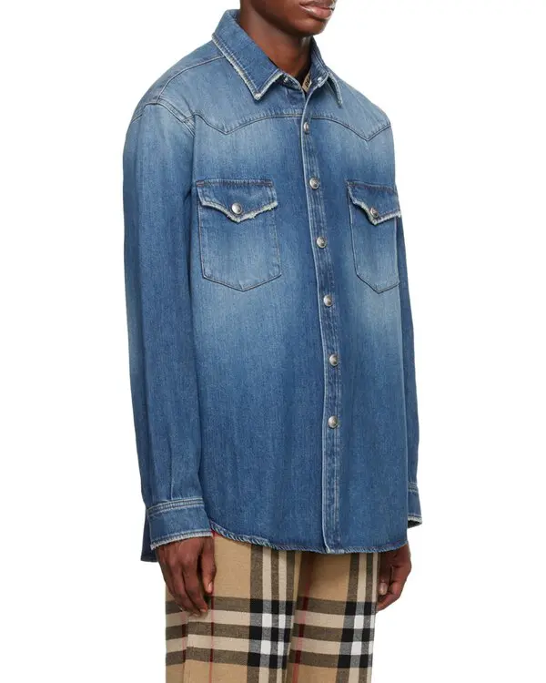 Burberry Long-sleeved Buttoned Denim Shirt