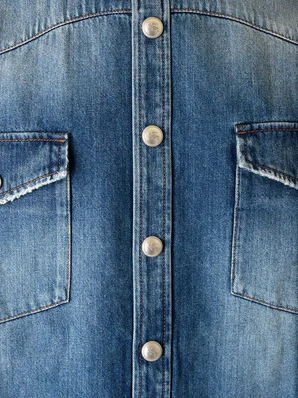 Burberry Long-sleeved Buttoned Denim Shirt