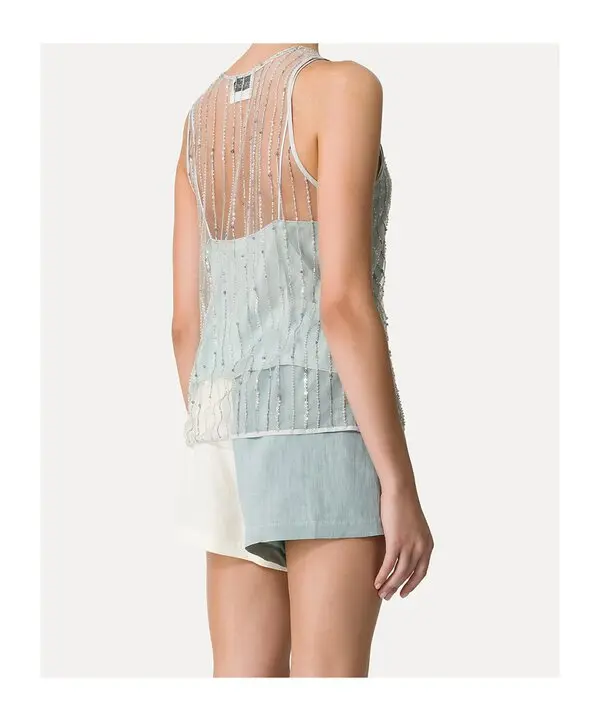 FORTE_FORTE Embellished V-neck Sleeveless Top