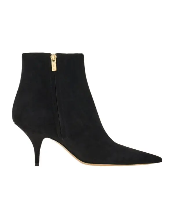 FERRAGAMO Cutout Ankle Boot With Gold Tone Buckle - Black
