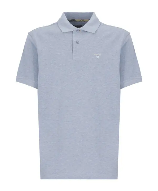 Barbour Tartan-trim Embroidered-logo Polo Shirt - Gray