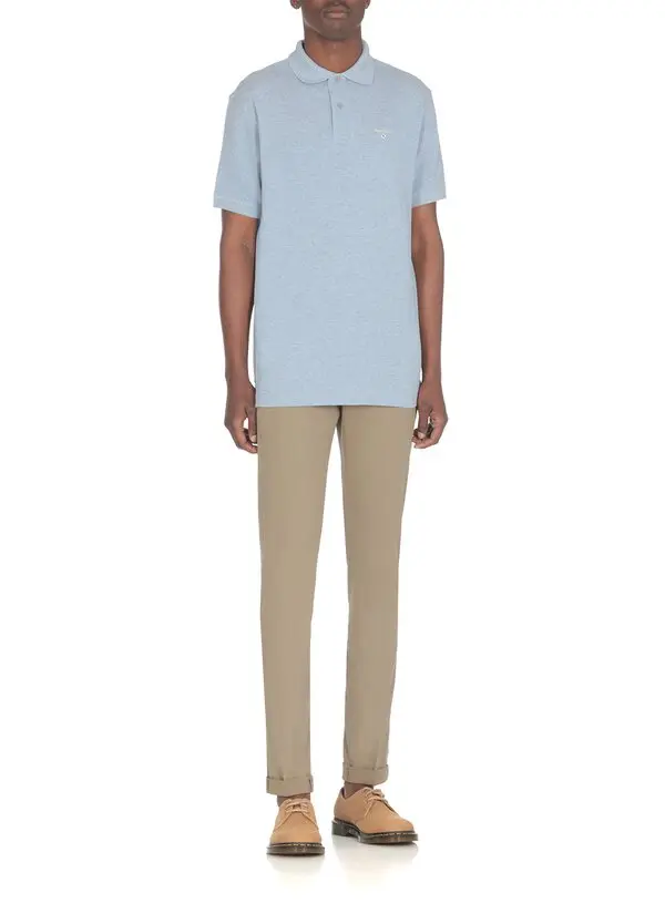 Barbour Tartan-trim Embroidered-logo Polo Shirt - Gray