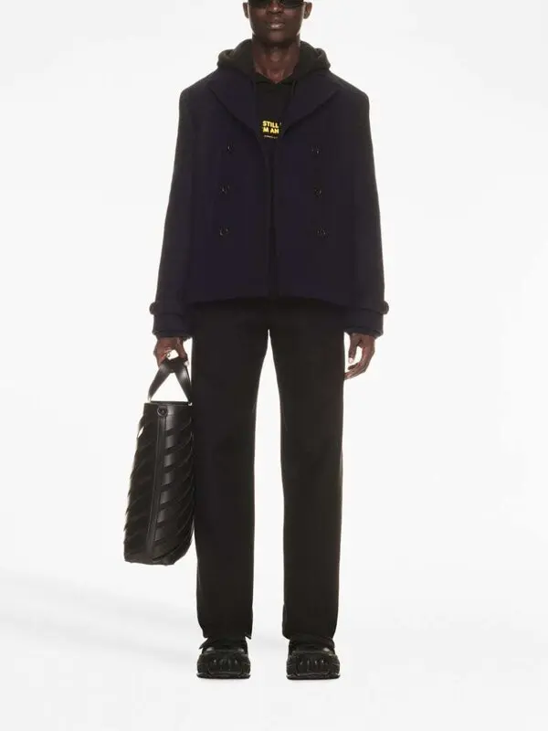 Off-White Double-breasted Long-sleeved Peacoat