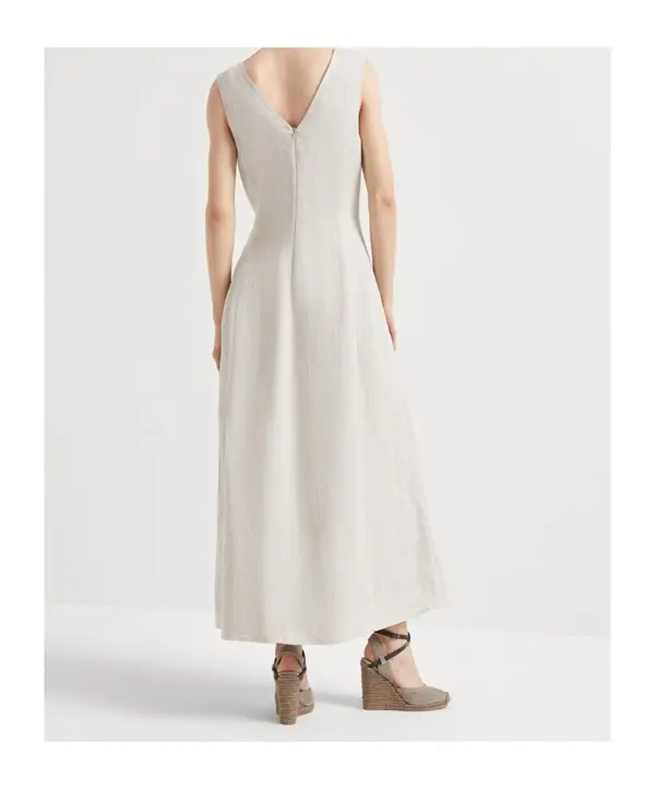 Brunello Cucinelli Sleeveless V-neck Maxi Dress