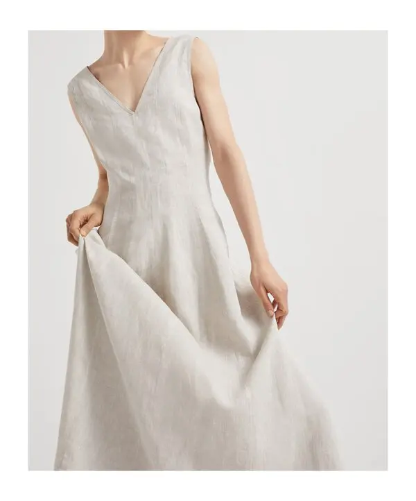 Brunello Cucinelli Sleeveless V-neck Maxi Dress