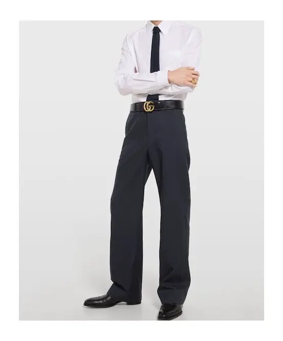Gucci Gg Wool Trousers - Dark Blue