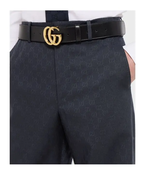 Gucci Gg Wool Trousers - Dark Blue