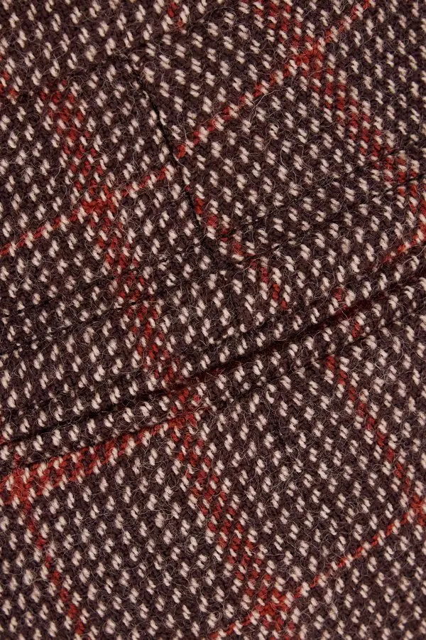 Chloé Checked High-waisted Flared Wool Pants - Brown