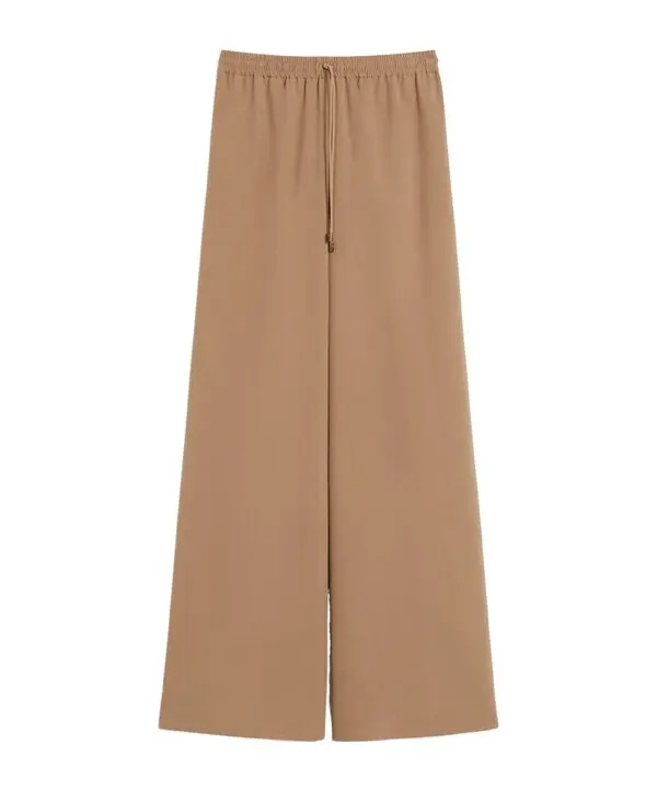 Max Mara Wide-leg Trousers With Drawstring Waist - Hazelnut Color